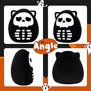 Cuteoy Halloween Black Cat Plush Pillow Cute Soft Ghost Stuffed Animal Plushies Toy for Girls Boys Gifts