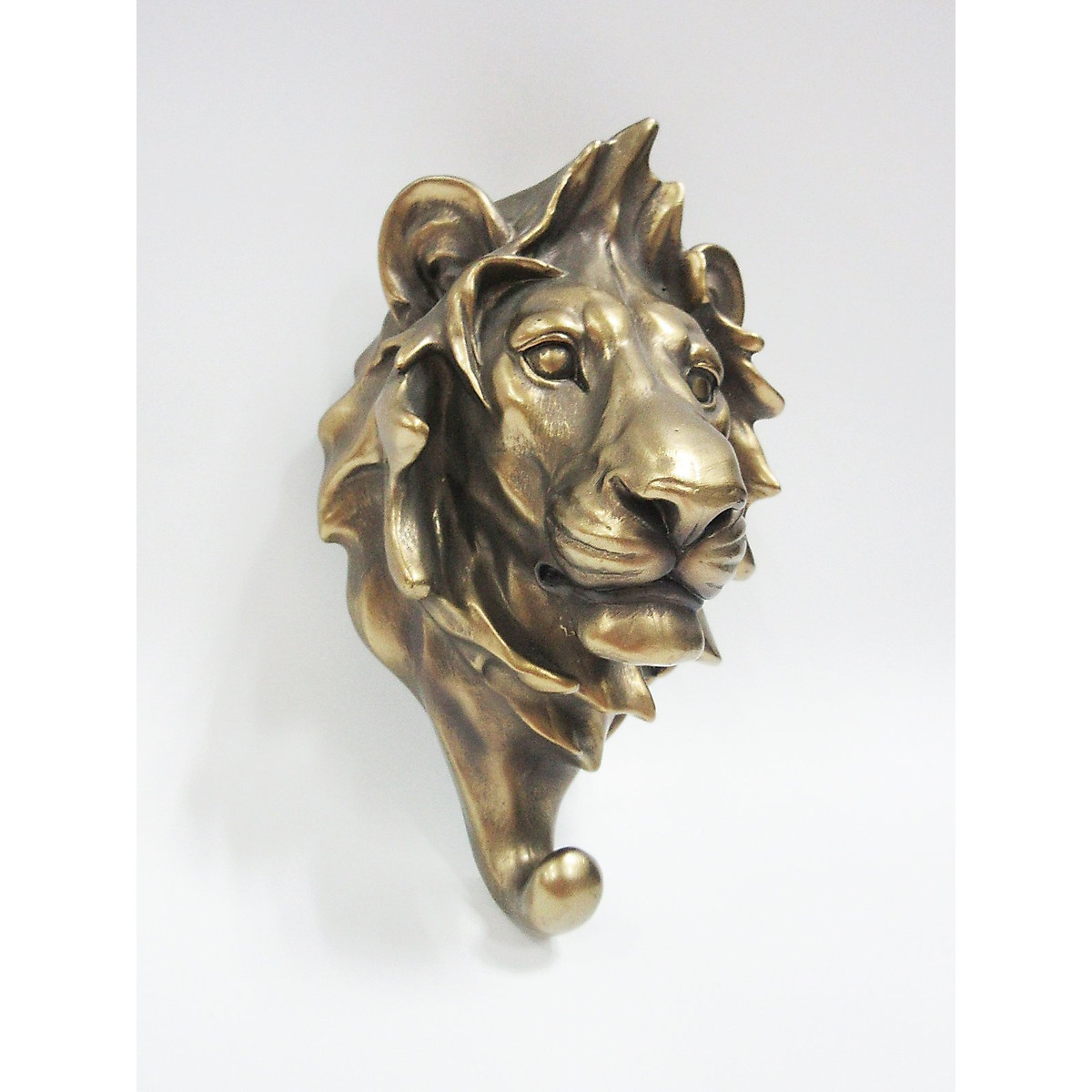 Pacific Giftware Wild Animal Head Single Wall Hook Hanger Animal Shape Rustic Faux Bronze Decorative Wall Sculpture (Lion)