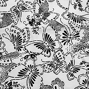 Texco Inc 100% Combed Quilting Prints Craft Cotton Apparel Home/DIY Fabric, White and Black CQ-283 1 Yard