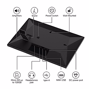 Tibuta 8 Inch WiFi Digital Photo Frame with Touchscreen, Auto-Rotation, Share Photos and Videos via APP...