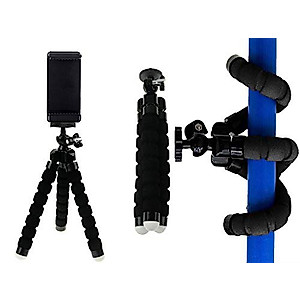 Acuvar 6.5” inch Flexible Tripod with Universal Mount for All Smartphones & an eCostConnection Microfiber Cloth