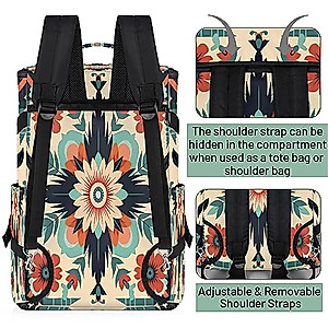 Native American Floral Pattern (01) Gym Duffle Bag for Traveling Sports Tote Gym Bag with Shoes Compartment Water-resistant Workout Bag Weekender Bag Backpack for Men Women