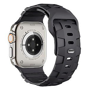 Suitisbest Sport Bands Compatible for Apple Watch Ultra & Apple Watch 2, Ultra Wide Silicone Wristband Waterproof Strap for iWatch Series 9, 8, 7, 6, 5, 4, SE (49mm, 45mm, 44mm, 42mm) for Men