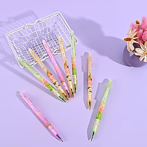 Temiary 12Pcs Cute Erasable Gel Pens, Make Mistakes Disappear, 0.5mm Fine Point Smooth Writing for Planner, Blue and Black Ink Pen No Smudge for School Office Supplies (Romantic)