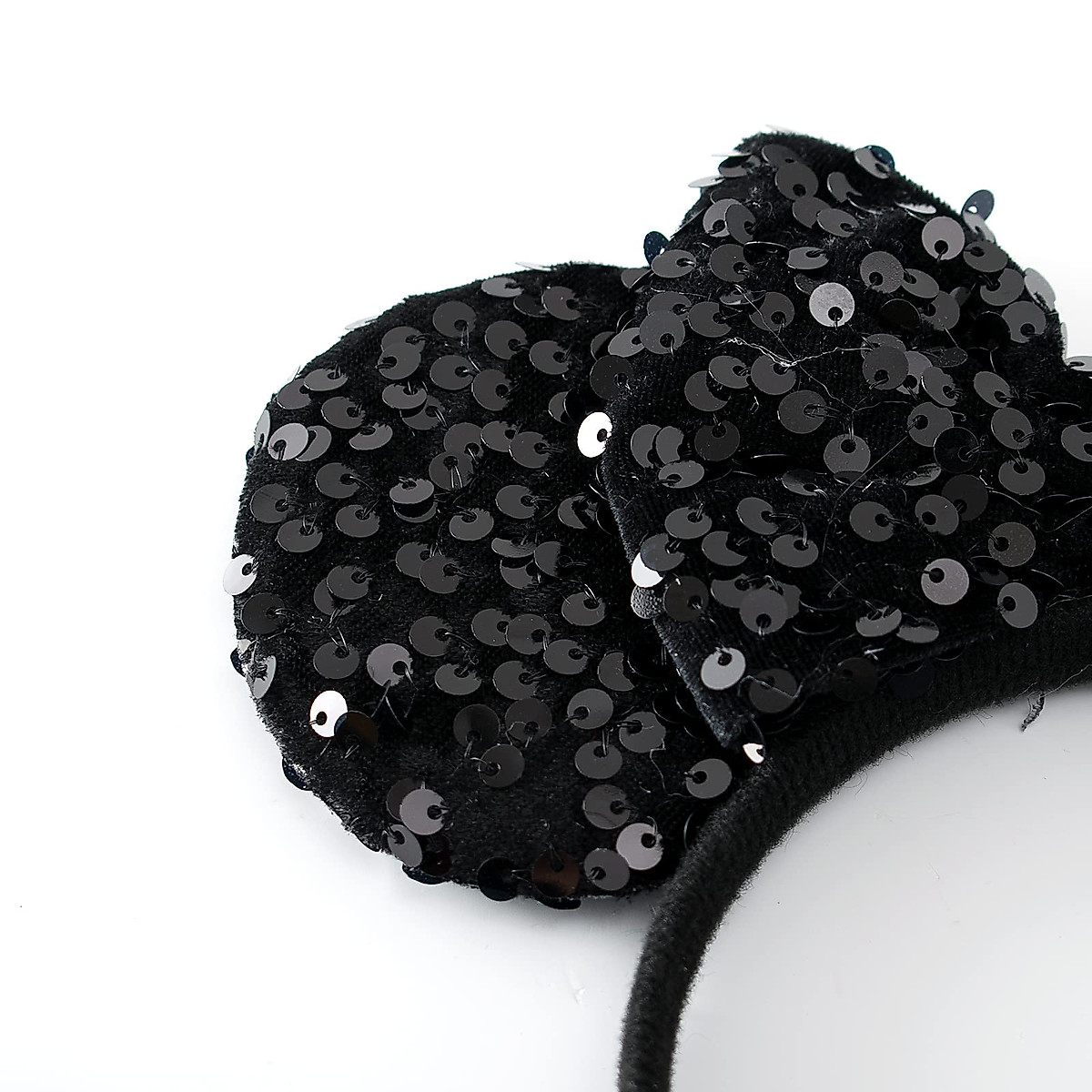 KARETT Mouse Ears Bow Headbands, Sparkle Mouse Ears Headband Glitter Hair Band for Party Princess Decoration Cosplay Costume