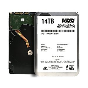 MaxDigitalData (MD14000GSA12872) 14TB 7200RPM SATA 6Gb/s 256MB Cache 3.5inch Internal Desktop Hard Drive - 3 Years Warranty