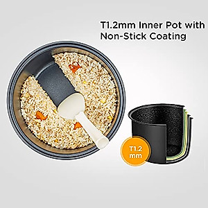 COMFEE' Rice Cooker, 6-in-1 Stainless Steel Multi Cooker, Slow Cooker, Steamer, Saute, and Warmer, 2 QT, 8 Cups Cooked(4 Cups Uncooked), Brown Rice, Quinoa and Oatmeal, 6 One-Touch Programs