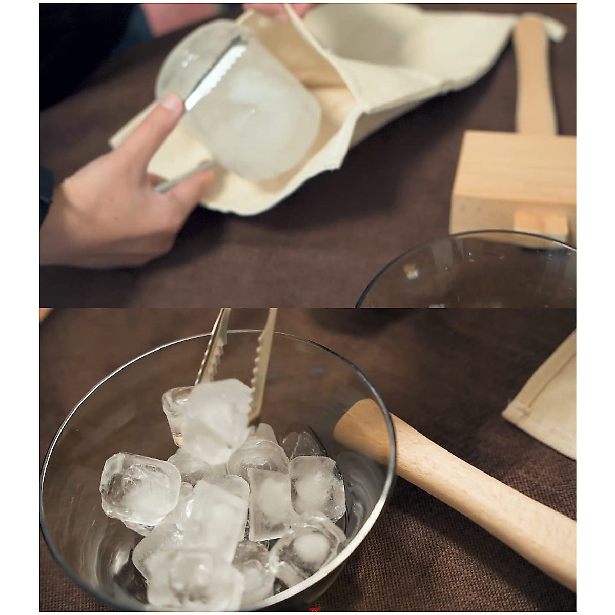 NIUTRIP 2Pcs Ice Lewis Bags for Ice Crushing- Canvas Bag for Dried ice, Bar Tools, Bartender Kit, Kitchen Accessory