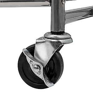 Household Essentials 6028-1 Rolling Laundry Cart with Hanging Bar - Chrome Finish