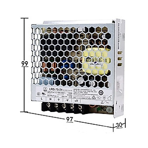 DC Power Supply Variable 75W Switching Power Supply DC 5V 12V 15V 24V 36V 48V Current Stabilizer Voltage Regulator LED Power Supply Lighting Transformers (Output Voltage : 36V, Power : 75W)