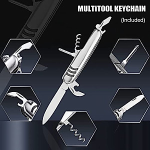 Folding Utility Knife with Sheath and 10 Razor Blades, Heavy Duty Box Cutter Knife with Dual Blades, Construction Knife Electrician Knife for Carpet Cardboard Work, Pocket Knives Set Gift for Men