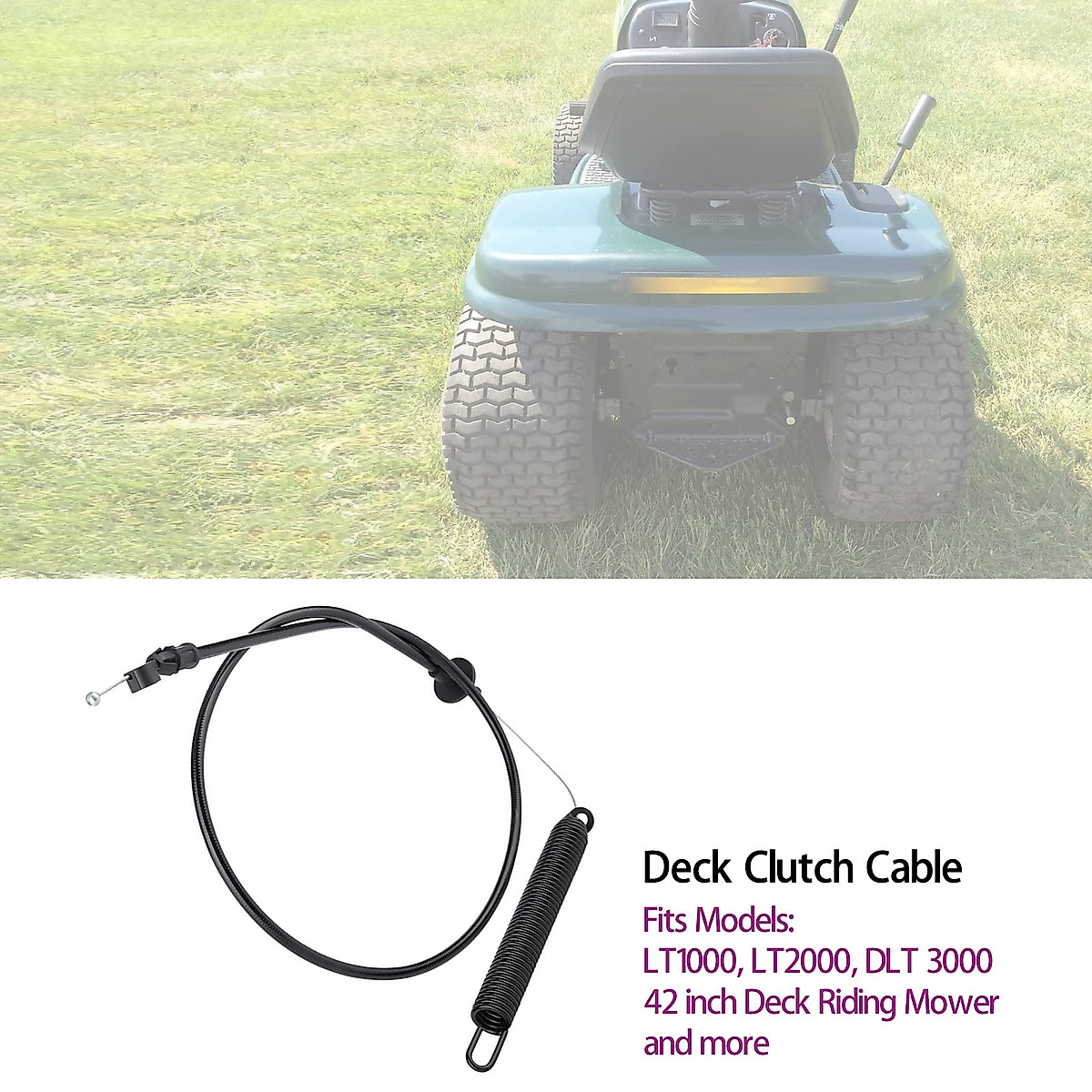 Rinlius 169676 175067 Deck Clutch Cable fits Craftsman LT1000 LT2000 DLT 3000 42 inch Deck Riding Mower for Poulan Husqvarna AYP Ryobi Lawn Mowers Replaces 532169676 532175067