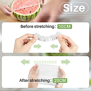 Sukh 200PCS Bowl Covers Reusable - Plastic Bowl Cover Elastic Food Covers Stretch Reusable Disposable Food Storage Fresh Keeping Bags Outdoor to Keep Dust Away Outdoor Party Supplies White