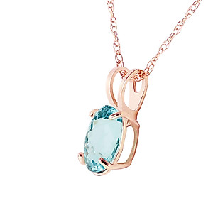 Galaxy Gold GG 14k 16" Rose Gold Necklace with Oval-shaped Aquamarine