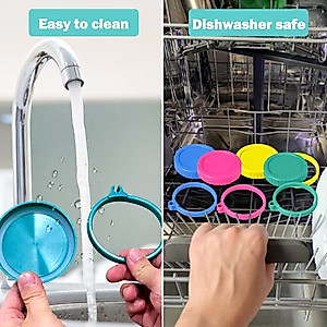 XANGNIER Overnight Oats Containers Lids and Spoon for Wide Mouth Mason Jar - 4 Pack Food Canisters Caps for Mason/Canning Jars Overnight Oats Accessories(Jars not Included)