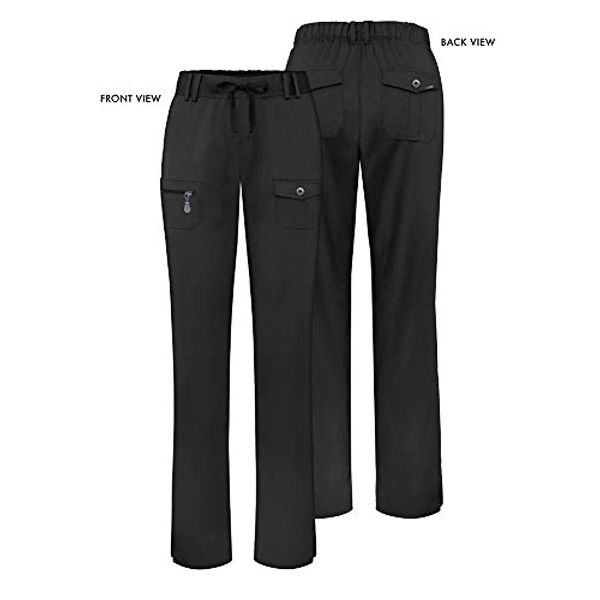 Adar Pro Scrubs for Women - Skinny Leg Yoga Scrub Pants - P4100 - Black - M