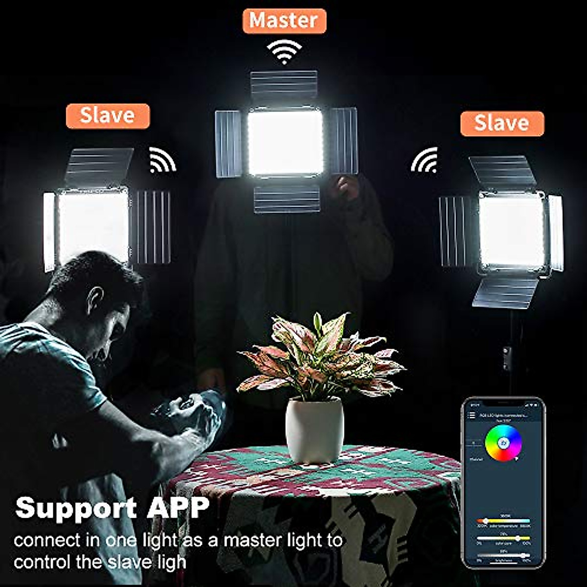 GVM RGB Led Video Light, 2PCS Video Lighting Kit with APP Control, 40W Photography Lighting Led Panel Light with 8 Kinds of The Scene Lights for Studio YouTube, 3200K-5600K, CRI 97+