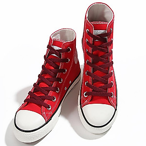 VSUDO 63" Flat Red Shoe Laces for Sneakers (1 Pair-Dark Red-160CM)