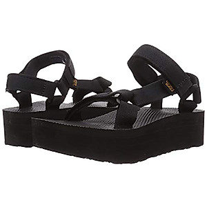 Teva Women's Flatform Universal Platform Sandal, Black, 10 M US