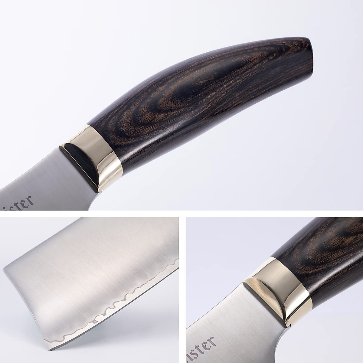 Messermeister Kawashima 6” Nakiri Knife - SG2 Powdered Steel, Eco-Brass Bolster & Walnut Pakkawood Handle - Made in Seki, Japan