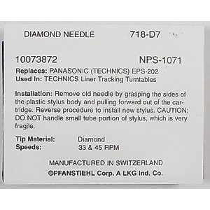 Pfanstiehl Phonograph Needle For Panasonic Technics EPS25CS EPS24CS SL5 SLBD22 P24 P28 SL-N5 SL-N15 AT3482P SL-V5 & Others