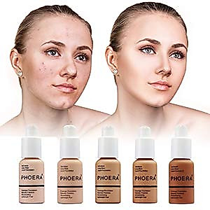 PHOERA Foundation, Flawless Soft Matte Liquid Foundation Makeup for Women.(102# Nude)