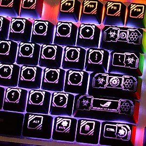 104 Keycaps RO G Style Backlit Keycap Switch for Corsair K65 K68 K70 RGB LUX K95 Platinum RGB Strafe Mechanical Keyboards Gaming