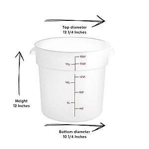 uVeans COMBO PACK Round Food Storage Containers With Lids - 18 Quart Food Storage Set - 4 Containers, 4 Lids