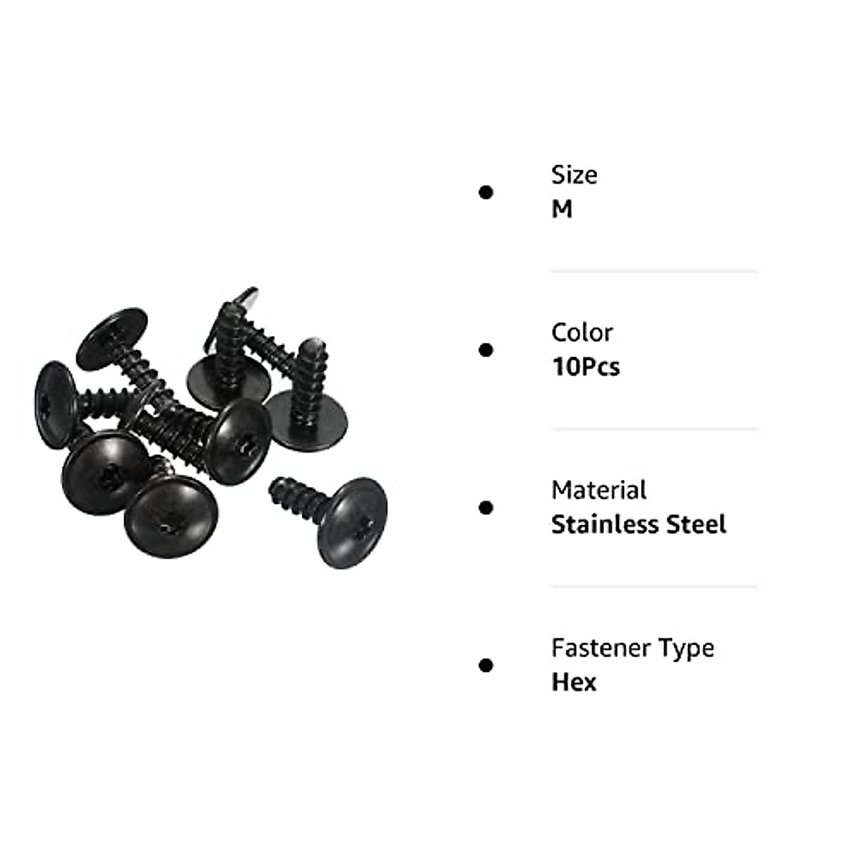 10pcs Screw Bolt Retainer Fender Liner Under Cover - Screw Truss Head Bumper Splash Guard Fender Liner Splash Shield Bumper Cover Self Tapping Compatible with N90974701 Volkswagon,Audi,Porsche