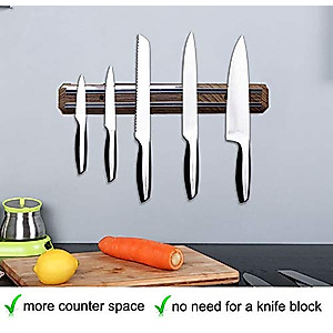 Magnetic Knife Strip Holder Rack Tool Bar Magnet 15 Inch Multipurpose Magnetic Knife Rack Strong Powerful Kitchen Storage Display Organizer Easy Install Secure Safe Laundry Garage Workshop Shed