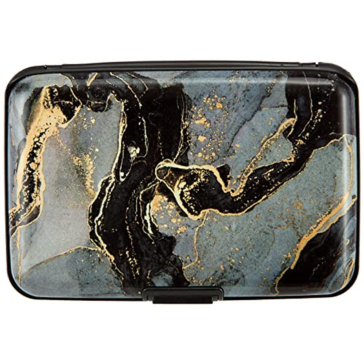 Kaabao Credit Card Holder Wallet for Women Men RFID Blocking Small Metal Business Aluminum Protector Sleeves Slim Mini Cards Case (Alcohol Ink Art)