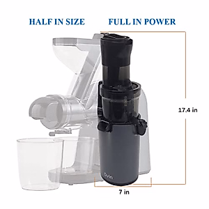 Cold Press Juicer, Qvin Slow Masticating Juicer Machines with Big Wide Chute, Nutrient Electric juicer machines Vegetable And Fruit, slow Juicer Machine BPA-Free, Easy to Clean，extractor de jugos y vegetales