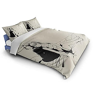 AKARDO Alchemist Anime Edward Duvet Covers Soft Microfiber Washed Duvet Cover Set 3 Pieces with Zipper Closure,Beding Set (19,Full (79"x90"))