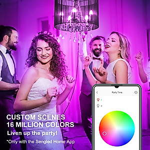 Sengled Zigbee Smart Candelabra Bulbs, Hub Required, Dimmable Multicolor E12 LED Candle Light Bulb Work with Alexa Echo(4th Gen), Echo Plus, Google/SmartThings, Voice/APP Control, 450 LM/40W Eqv. 4PK