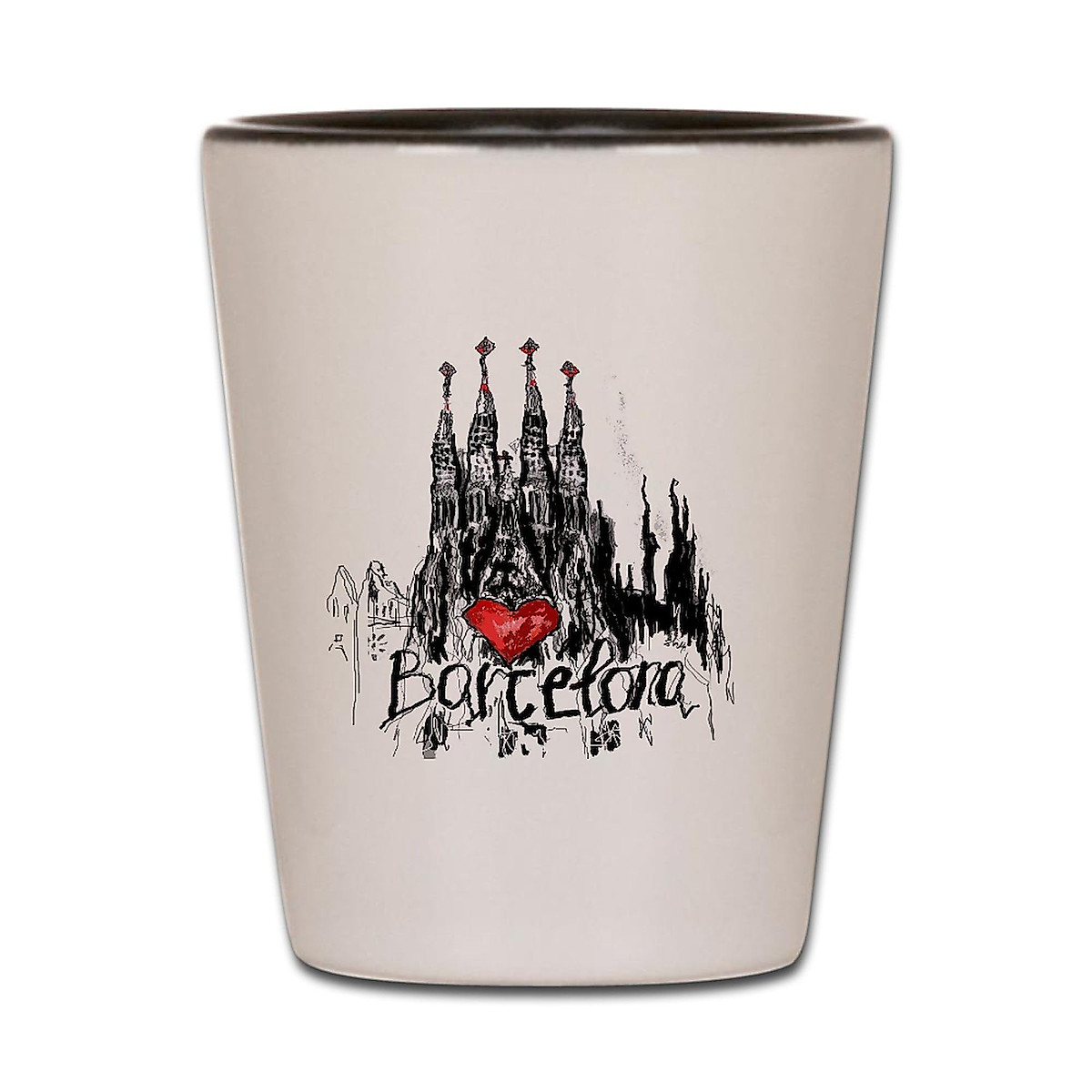 CafePress I Love Barcelona Unique and Funny Shot Glass