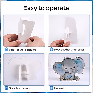 12 Sets Elephant Baby Shower Tables Centerpieces with Balloon It's a Boy Baby Shower Decorations for Elephant Theme Gender Reveal Birthday Party Table Decorations Supplies