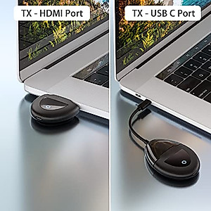 AIMIBO 2 in 1 Wireless HDMI Transmitter and Receiver 4K 5G, USB C & HDMI Transmitter, HDMI & VGA Dual Screens Receiver, Streaming Video/Audio for Macbook, Roku, Laptop, Samsung, Phone to TV, 165FT/50M