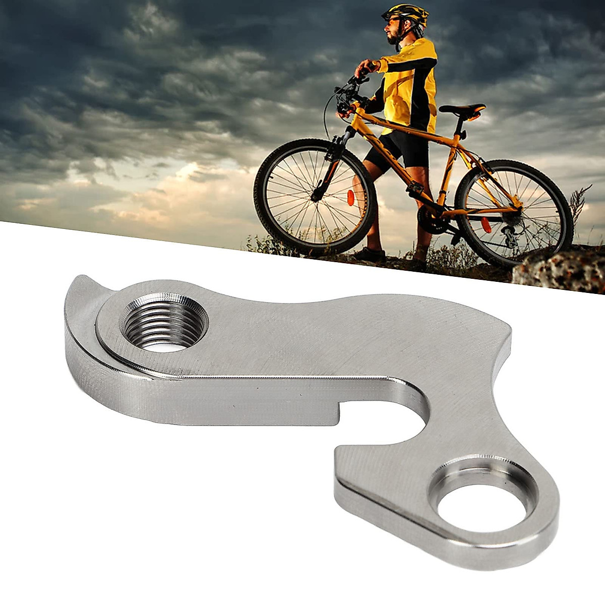 Tissting Universal Bike Rear Derailleur Hanger, Bike Tail Hook with Screw, Stainless Steel Bike Derailleur Hanger Frame Gear Tail Hook for Mountain Road Bikes