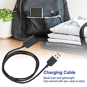 CUIFATI Bracelet Watch Charger, 1 Meter Long Wristband Charger, Portable USB Charging Cable Rubber TPE Soft Wire USB Charger Adapter for Smart Bracelet 4 1m/3.28ft Black