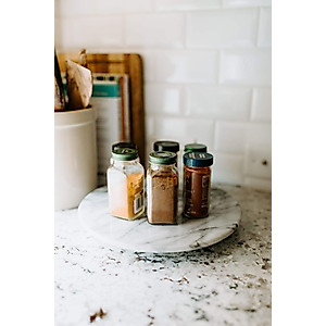 White Marble Lazy Susan 12 Inch Kitchen Turntable - Spice Organizer for Countertops and Cabinets