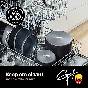 Guy Fieri's Flavortown Laser Titanium 12” Fry Pan with Lid - Non-stick Cookware Without PFAS, PTFE, or PFOA, 3x More Durable, Dishwasher Safe, Oven Safe