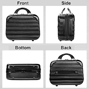 14inch Makeup Train Case PC ABS Cosmetic Case Hardshell Makeup Bag Organizer Valentines Day Gifts for Him Women Travel Outside Activity