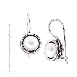 Silpada Pearl Drop Earrings for Women, Freshwater Cultured Pearl, .925 Sterling Silver, Jewelry Gift Ideas, 'Modern Fairytale', 8mm
