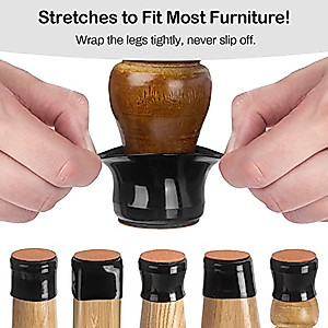 32 Pcs Chair Leg Protectors for Hardwood Floors, Black Silicone Chair Leg Floor Protectors Furniture Leg Caps with Felt Bottom Chair Leg Covers Protect Floors from Scratching Reduce Noise