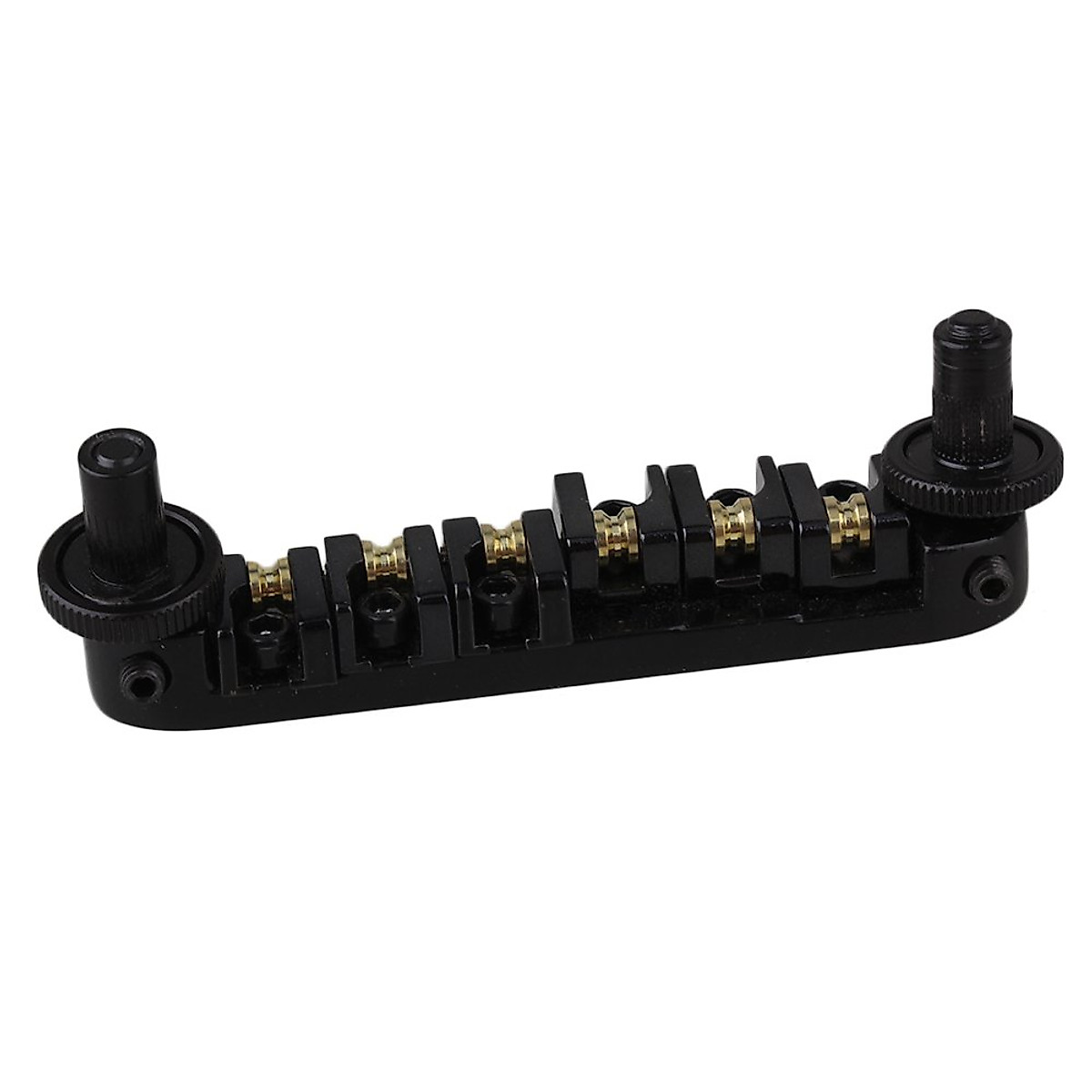 BQLZR Black Roller Saddle Bridge with Posts and Spanner For Electric Guitar