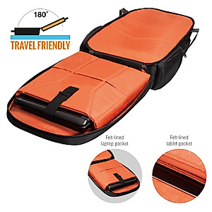 EVERKI Business 120 Large Professional 18.4-Inch Workstation or Gaming Laptop Backpack with Rain Cover, Travel Friendly (EKP120), Black