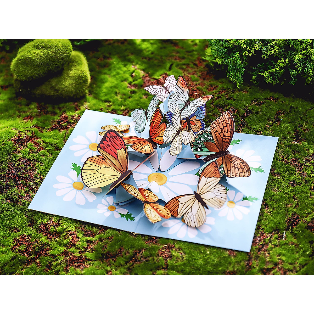 Liif Butterfly 3D Greeting Pop Up Thinking Of You Card, All Occasions, Sympathy, Just Because, Mothers Day, Birthday Card For Wife, Mom, Grandma | With Message Note & Envelop | Size 7" x 5"