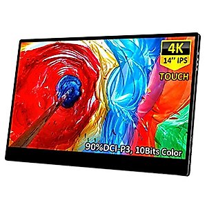 Portable Touch Monitor,Corkea 8.9 Inch 1920×1200 IPS Display with Dual USB-C and HDMI Input,HDR,Slim and Lightness,S Built-in Dual Speakers External Monitors (14 Inch 4K Touchscreen Monitor)
