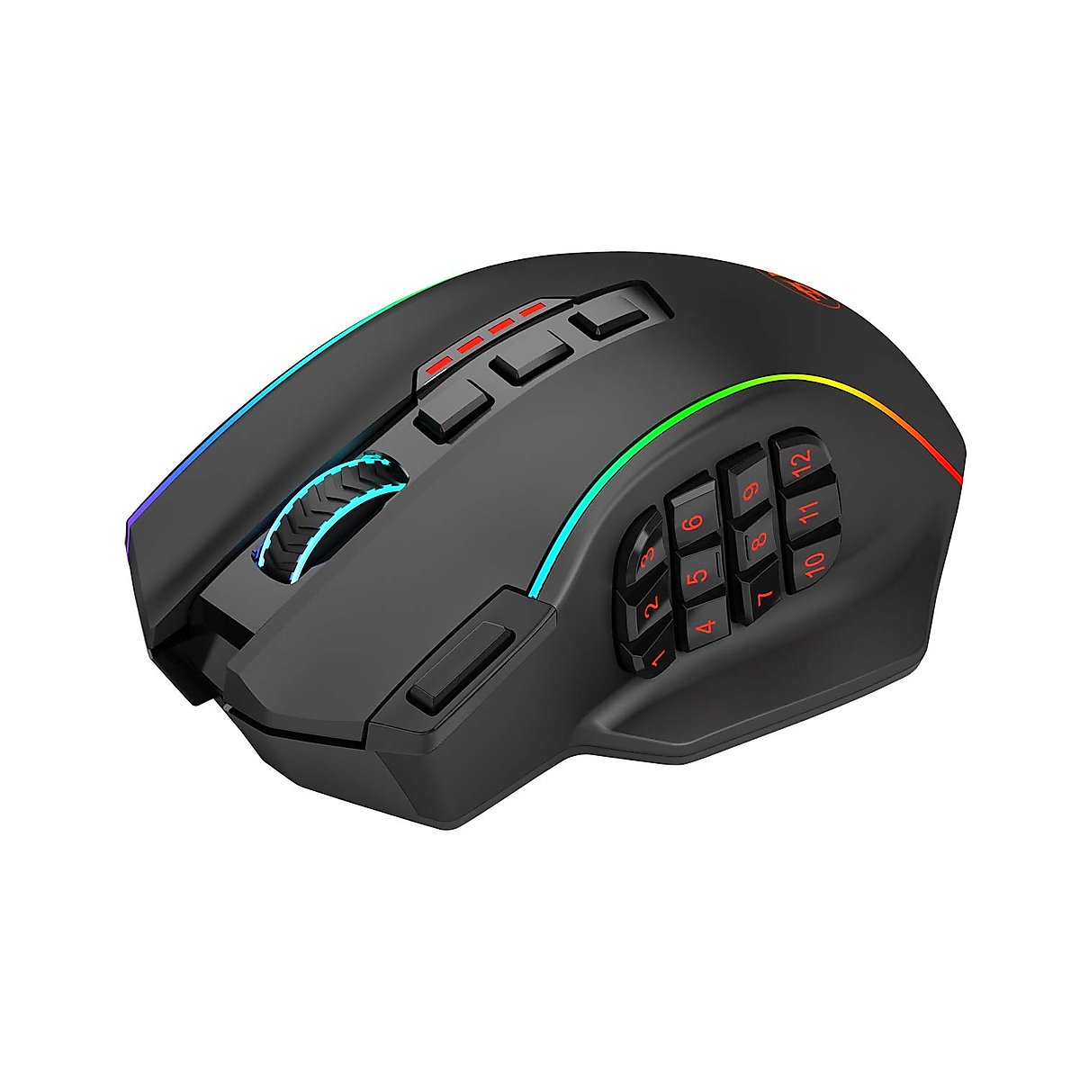 Redragon M901 Gaming Mouse RGB Backlit MMO 16 Macro Programmable Buttons, 16000 DPI for Windows PC Computer (Wireless, Black)