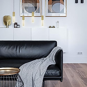 Pendant Lights Kitchen Island, Ceiling Hanging LED Vanity Light Fixtures with 3000K, Modern Crystal Cylindrical Shape Pendant Modern Kitchen Island Lighting for Dining Room, Bar- 2 Pack (Gold)